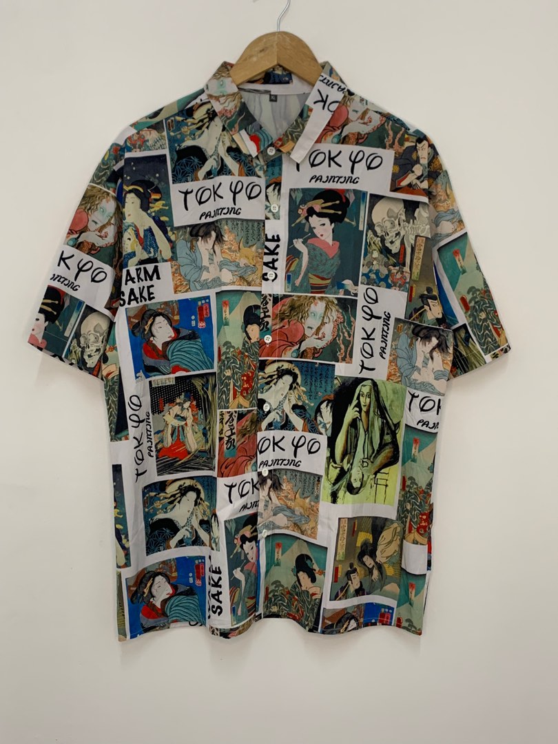 Japanese Ukiyoe Print Polo, Men's Fashion, Tops & Sets, Tshirts & Polo ...