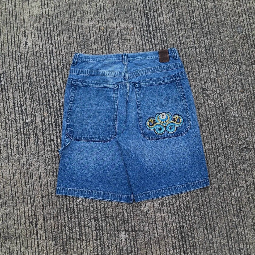 JNCO 8ball snake jorts, Men's Fashion, Bottoms, Shorts on Carousell