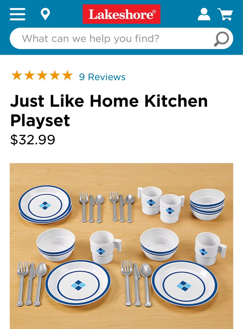 Just Like Home Place Settings, Hobbies & Toys, Toys & Games on Carousell