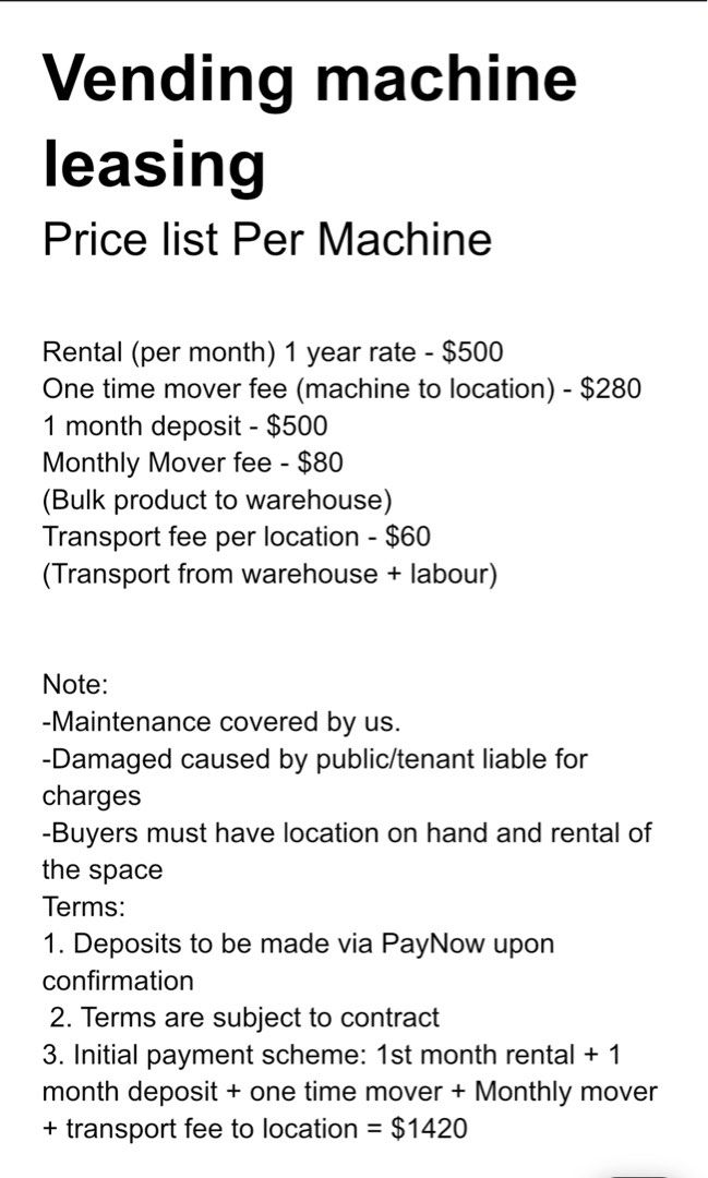 Leasing Vending machine(READ SECOND SLIDE FOR PRICING), TV & Home ...