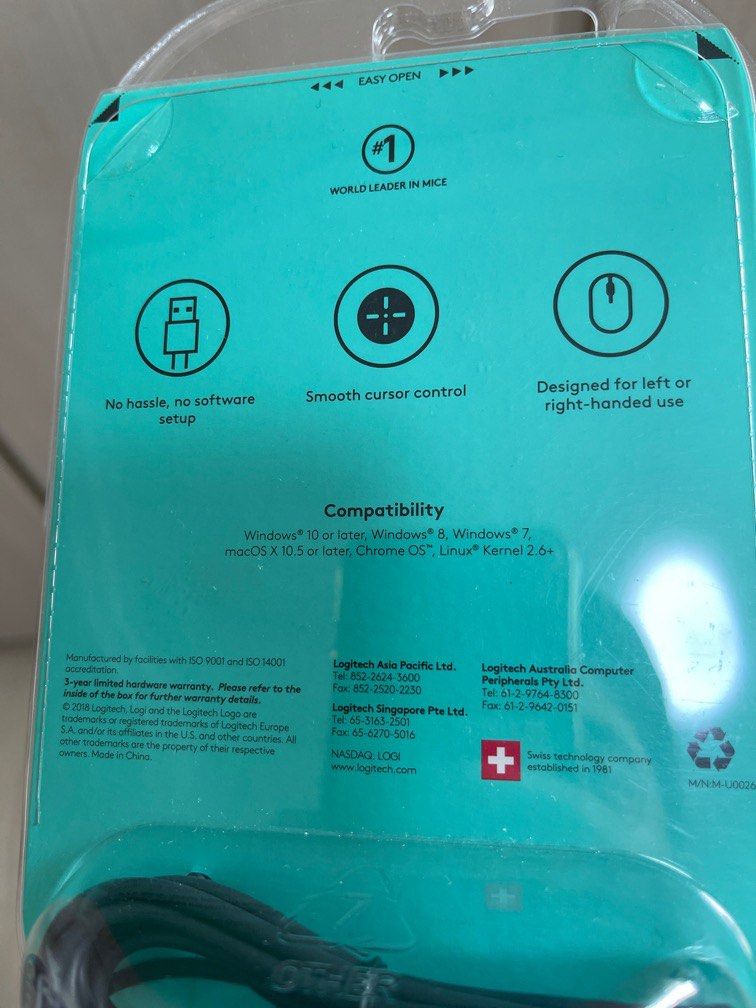 Logitech mouse (wire version) (M100R Full-size Corded Mouse), Computers ...