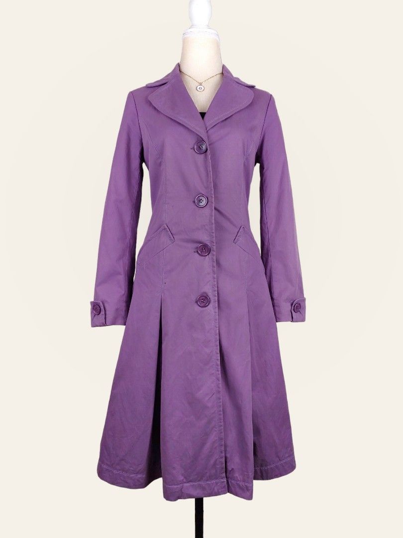 Long Purple Coat, Women's Fashion, Coats, Jackets and Outerwear on ...