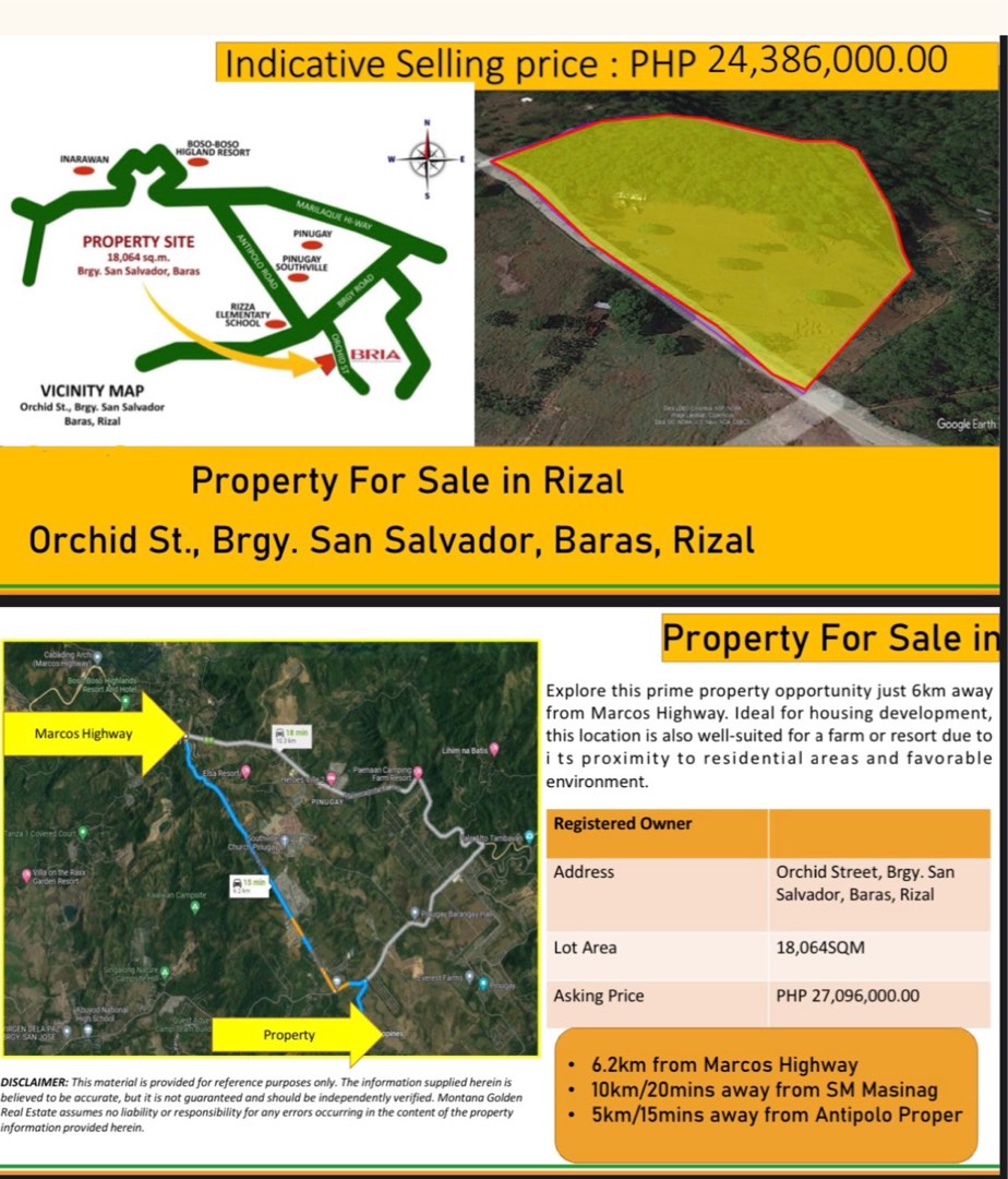 Lot For Sale in Rizal Orchid St., Brgy. San Salvador, Baras, Rizal ...