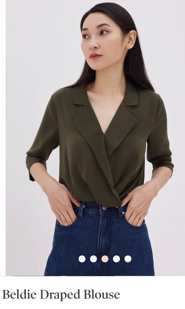 Love Bonito Beldie Draped Blouse, Women's Fashion, Tops, Blouses on ...