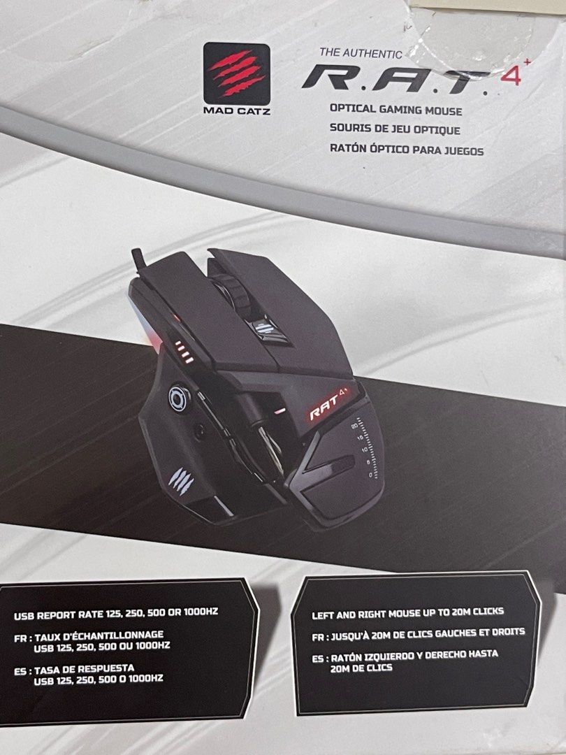 Mad Catz The Authentic R.A.T. 4+ Optical Gaming Mouse, Computers & Tech ...