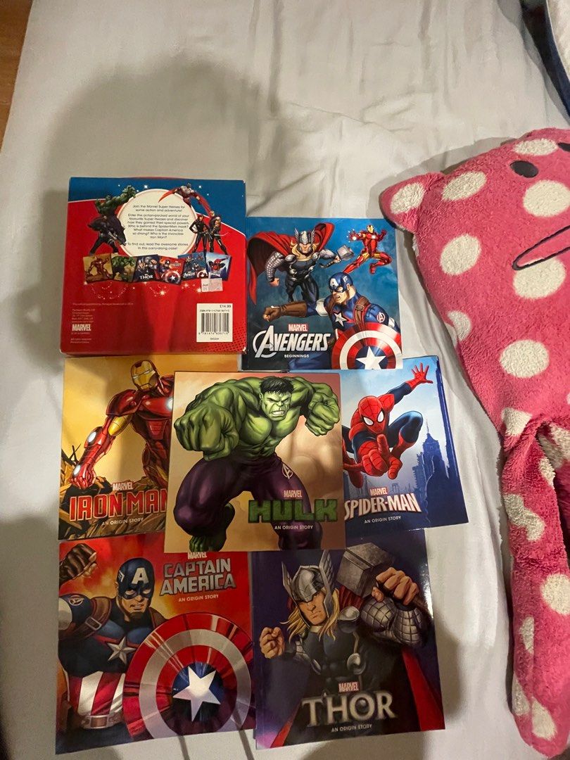 Marvel Avengers reader books with box, Hobbies & Toys, Books ...