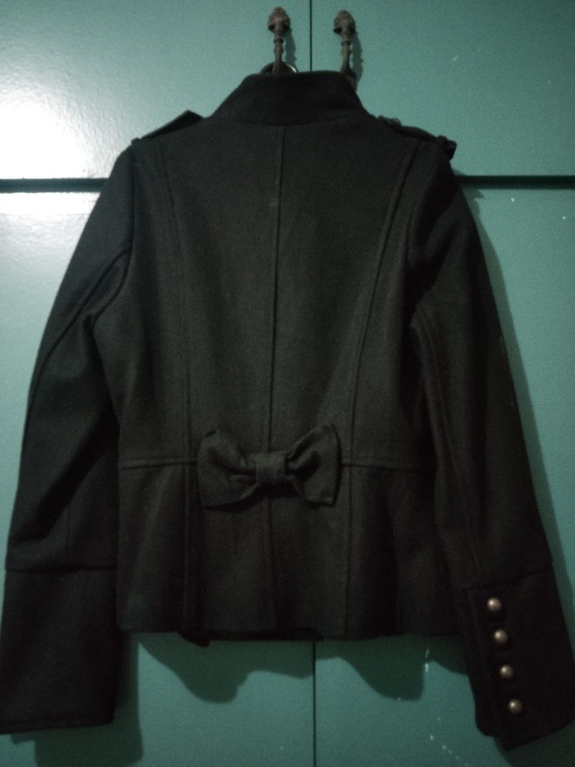 Max Mara Military-style Suede Jacket/Short Coat in Black, Women's ...