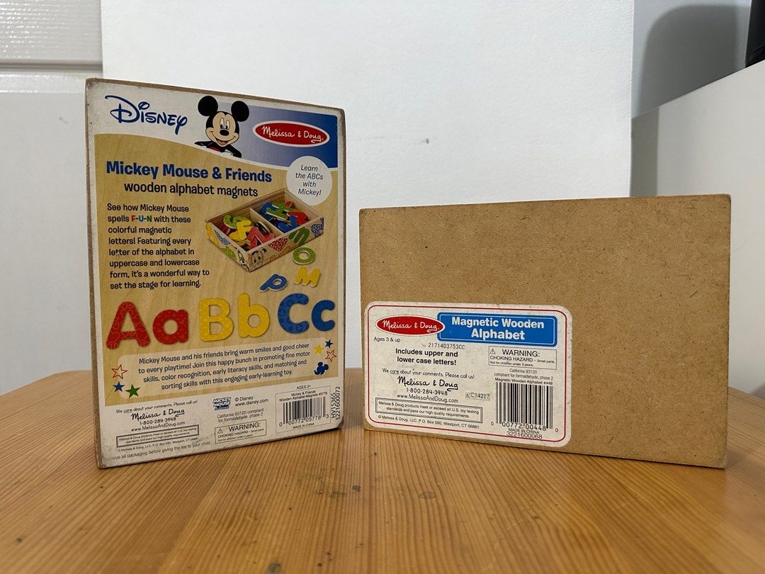 Melissa & Doug 52 Wooden Alphabet Magnets in a box - Uppercase and ...