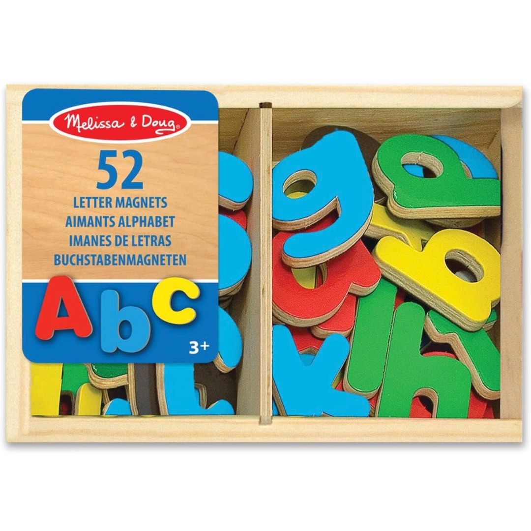 Melissa & Doug 52 Wooden Alphabet Magnets in a box - Uppercase and ...