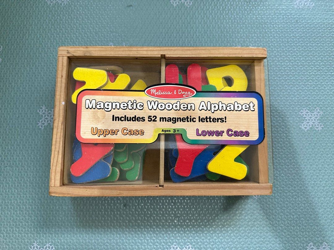 Melissa & Doug 52 Wooden Alphabet Magnets in a box - Uppercase and ...