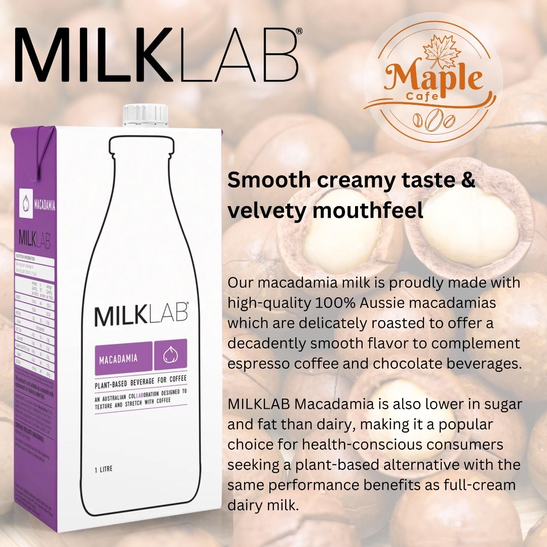 MilkLab Macadamia Milk 1 Liter (Plant Base Milk) - Smooth creamy taste ...