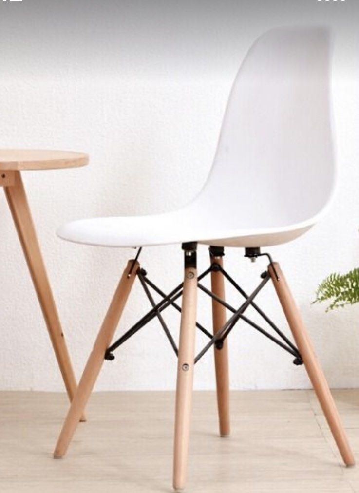 Eames Replica Chairs Modern and minimalist white and wood (set of 4 ...