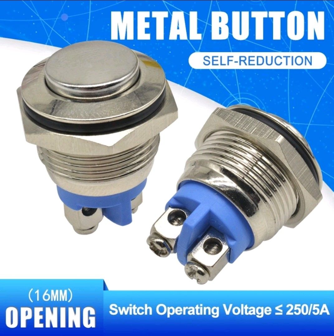 Momentary Metal Push Button Switch, TV & Home Appliances, Electrical ...