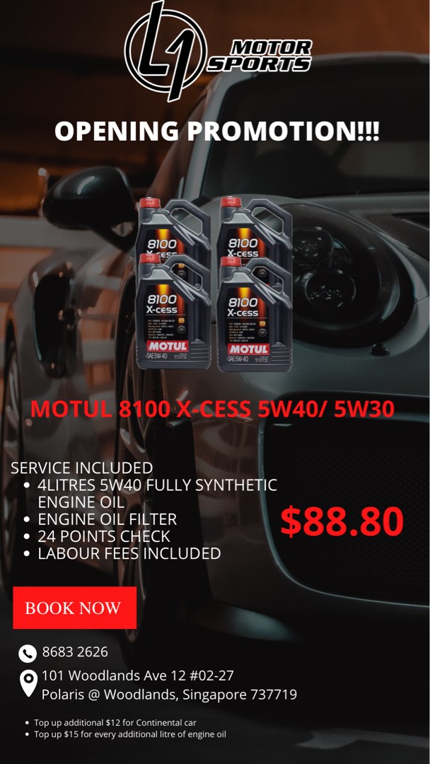 Motul 8100 X-Cess 5W40/ 5W30 Fully Synthetic Engine Oil, Car ...
