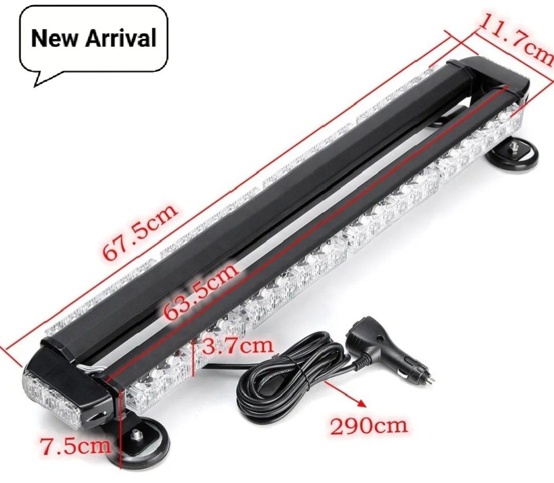 New LED Light Bar Blinker Amber Yellow Blue White Emergency Rescue ...