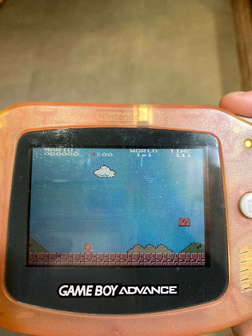 Nintendo Game Boy Advance GBA console (translucent pink) with 1 Mario ...
