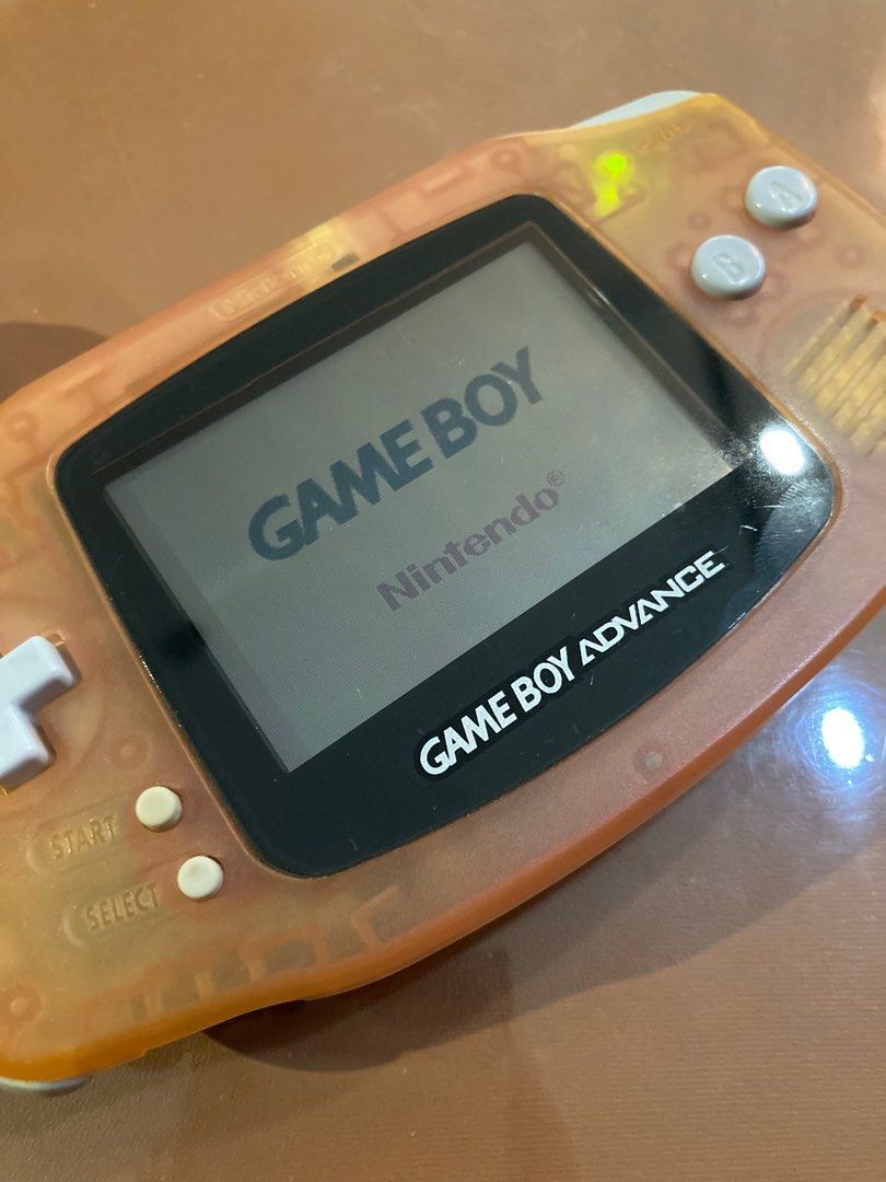 Nintendo Game Boy Advance GBA console (translucent pink) with 1 Mario ...