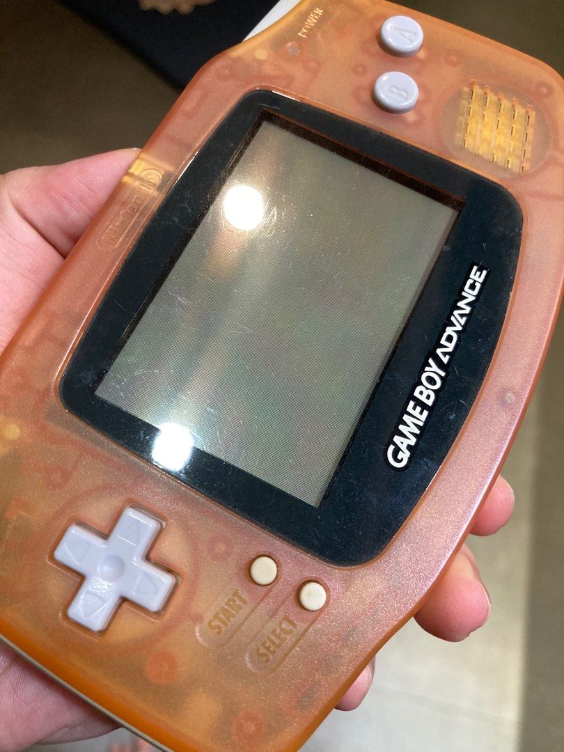 Nintendo Game Boy Advance GBA console (translucent pink) with 1 Mario ...