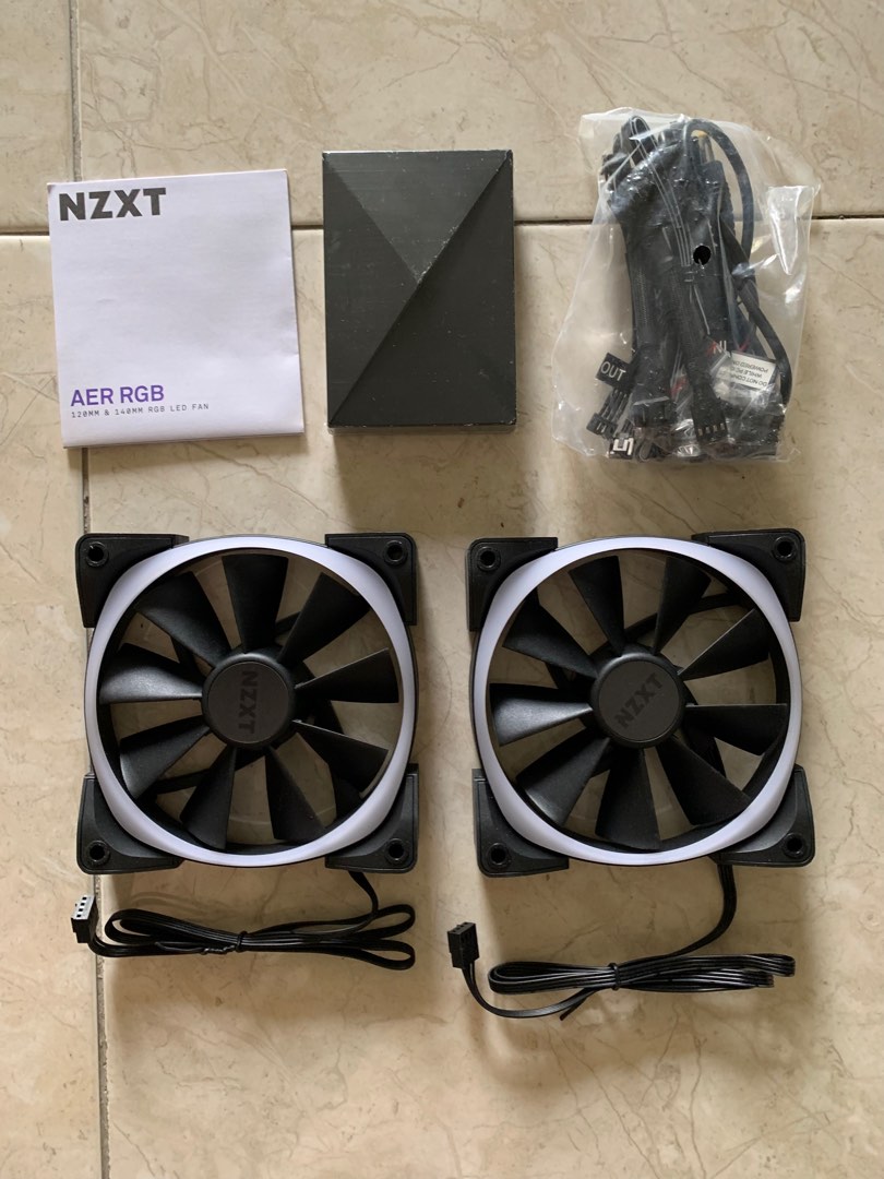NZXT AER RGB 120 ( 2 Pack with Hue+ Controller), Computers & Tech ...