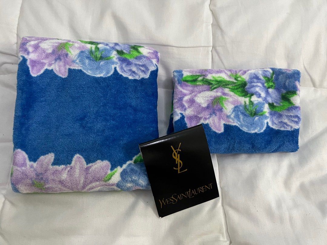Original Yves Saint Laurent Hand and face towel set, Furniture & Home ...