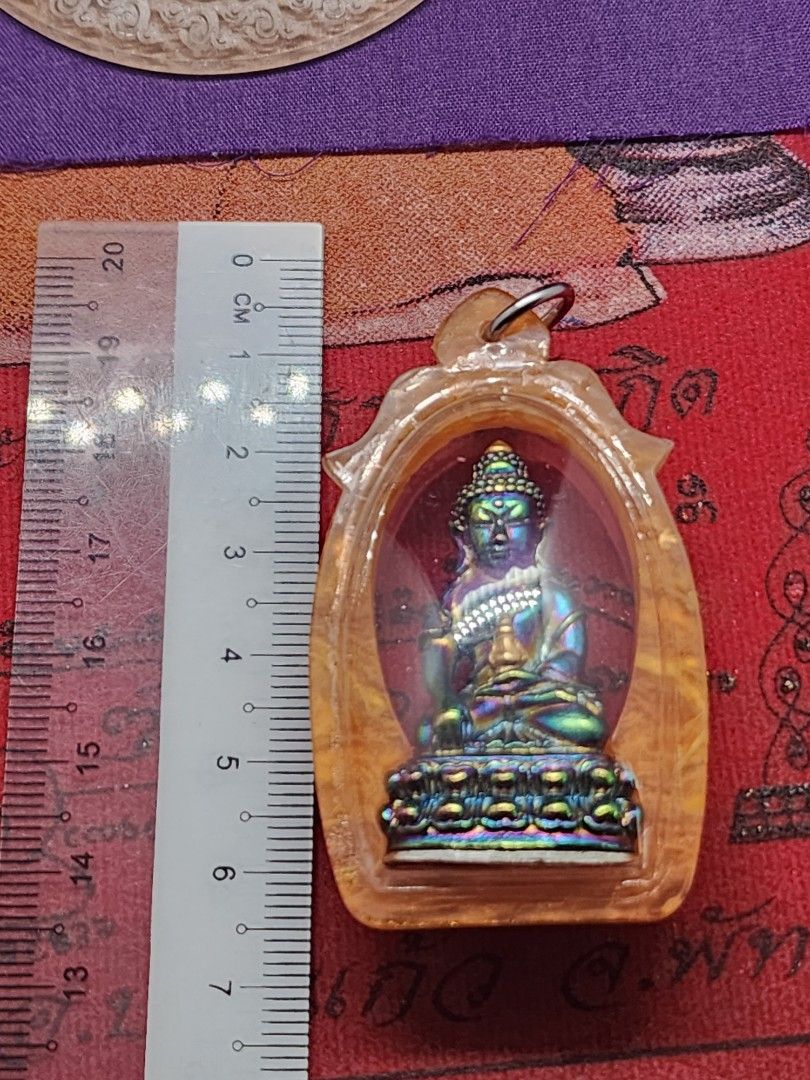 Phra kring mongkol setthi with kring (titanium) Serial:454 Lp boonma Wat khao kaew thong Be 2564 ...