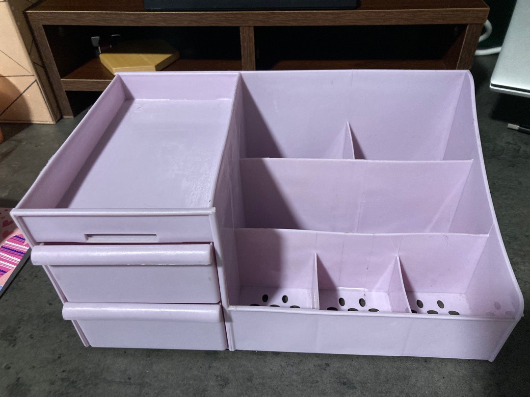 Purple stationary/make-up organiser, Furniture & Home Living, Home ...