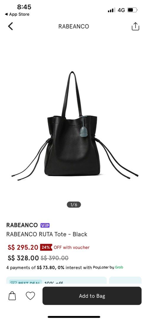 Rabeanco Ruta Tote- Black, Women's Fashion, Bags & Wallets, Shoulder ...