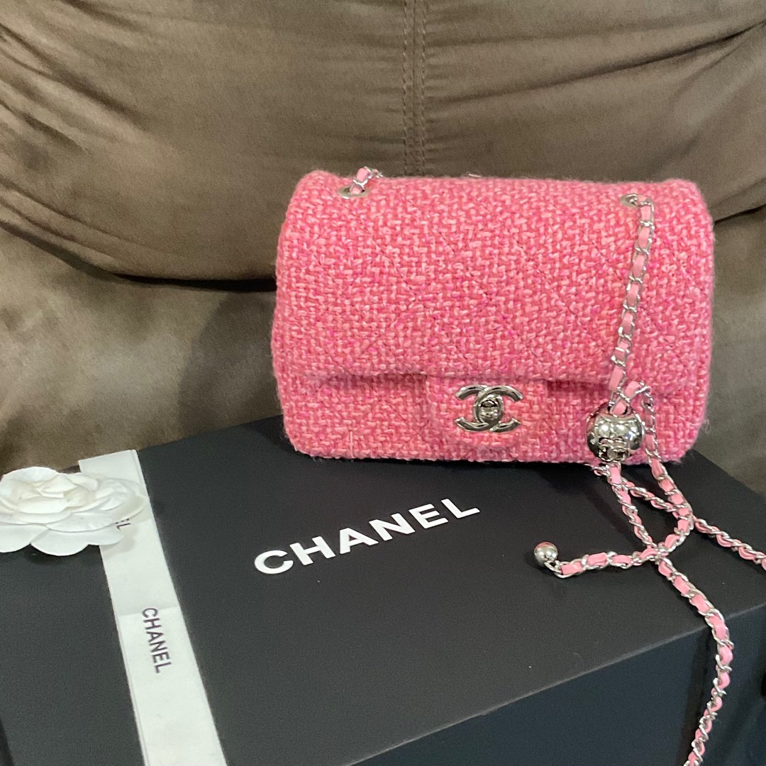 RARE CL PINK TWEED BAG , Women's Fashion, Bags & Wallets, Cross-body ...