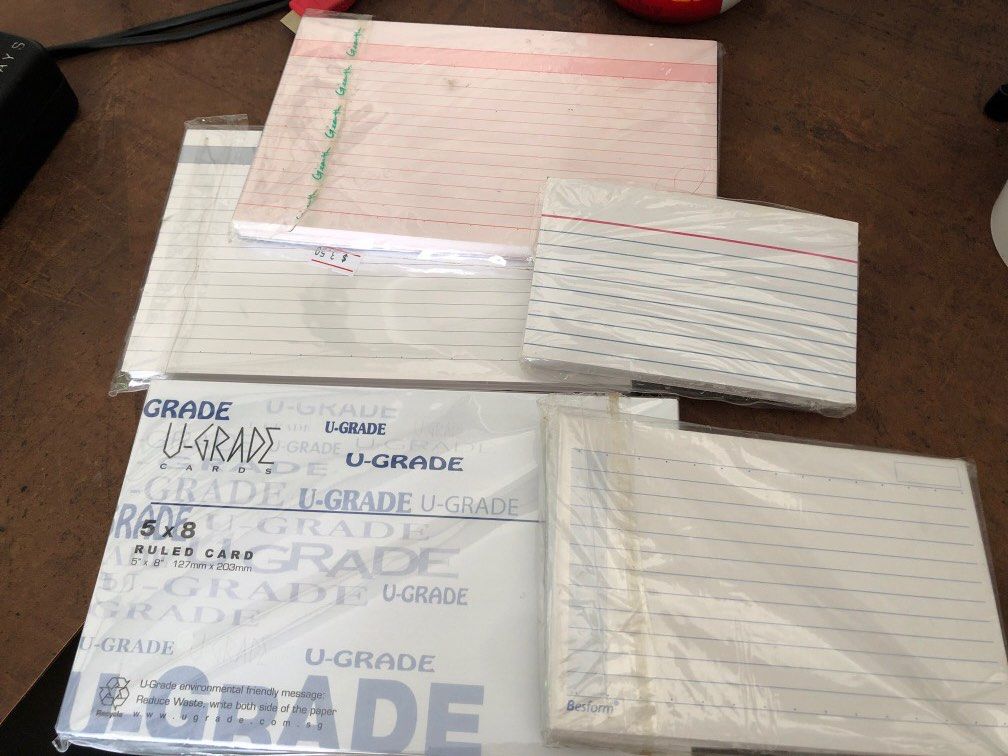 Ruled cards / Flash cards, Hobbies & Toys, Stationery & Craft ...