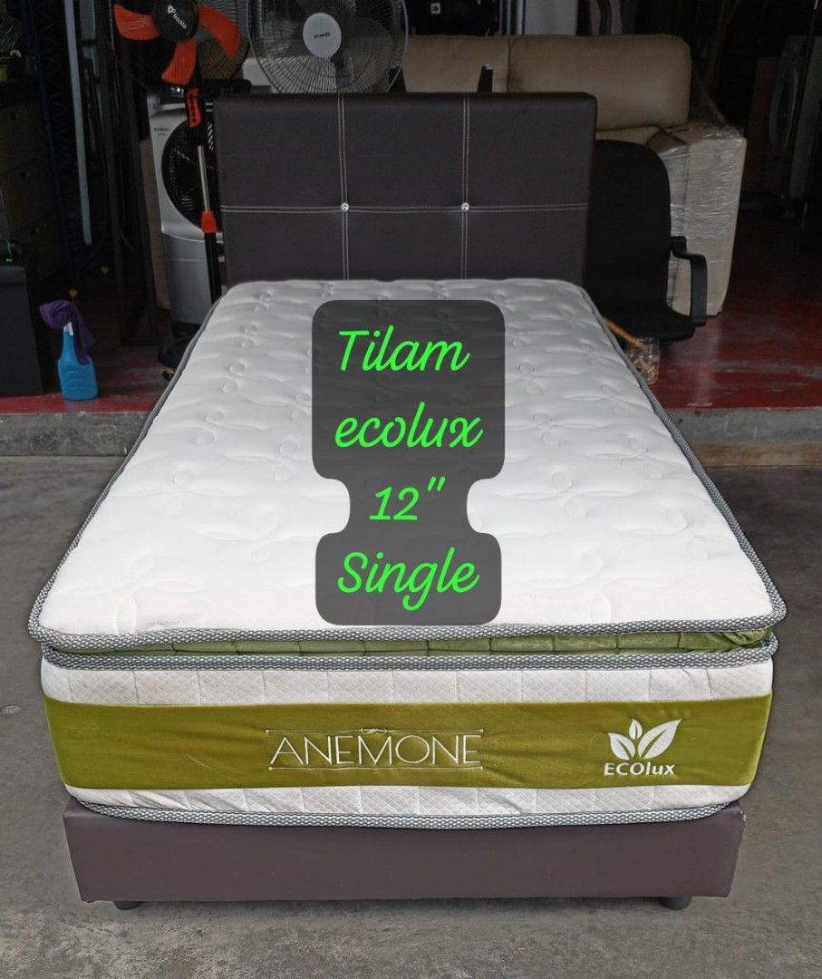 Set Katil & tilm single, Furniture & Home Living, Furniture, Bed Frames ...