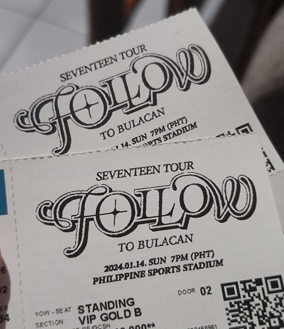 SEVENTEEN TOUR 'FOLLOW' TO BULACAN, Tickets & Vouchers, Event Tickets on Carousell
