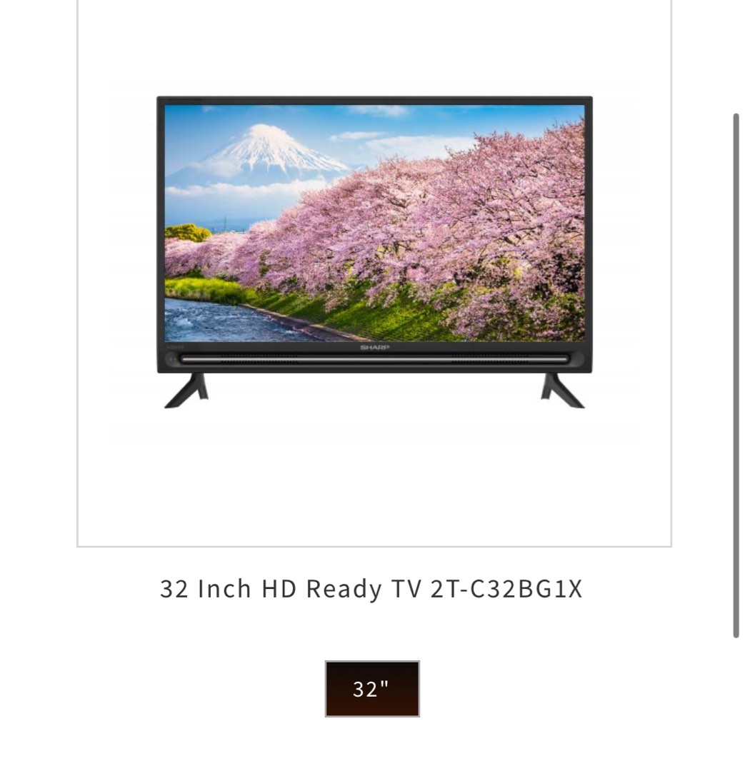 Sharp Android TV 32-Inch HD Ready 2T-C32BG1X, with/without TV stand, TV ...