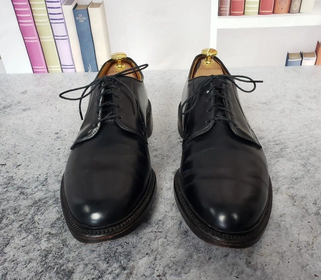 Shell cordovan Allen Edmonds Leeds cordovan leather plain toe black ...