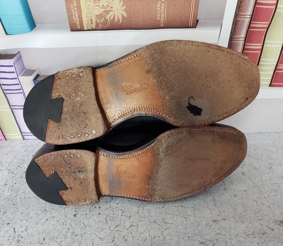 Shell cordovan Allen Edmonds Leeds cordovan leather plain toe black ...