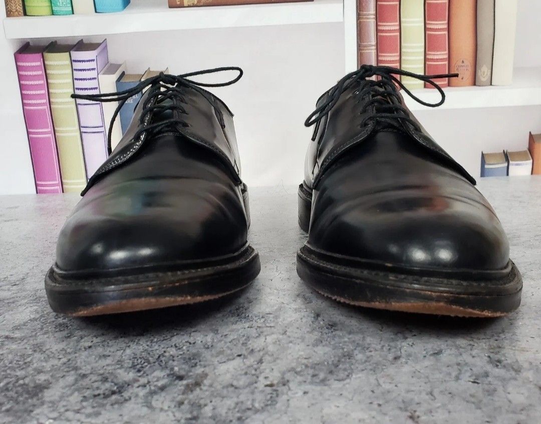 Shell cordovan Allen Edmonds Leeds cordovan leather plain toe black ...