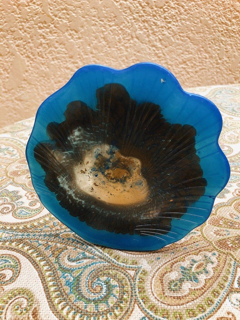 Shell Resin Containers (Blue and Gold) Christmas Gift, Furniture & Home ...