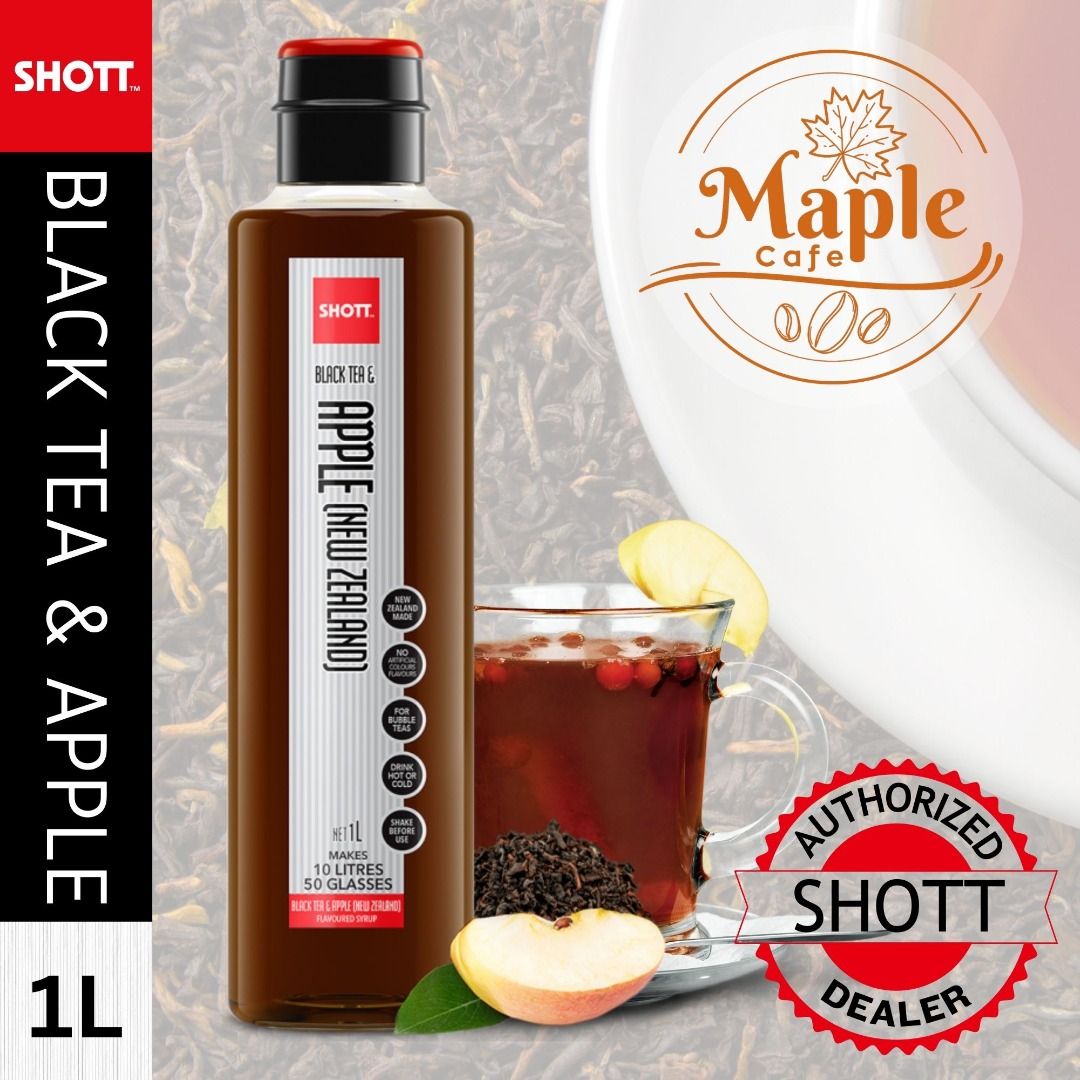 Shott Black Tea and Apple (New Zealand) Syrup 1 Liter Beverages ...