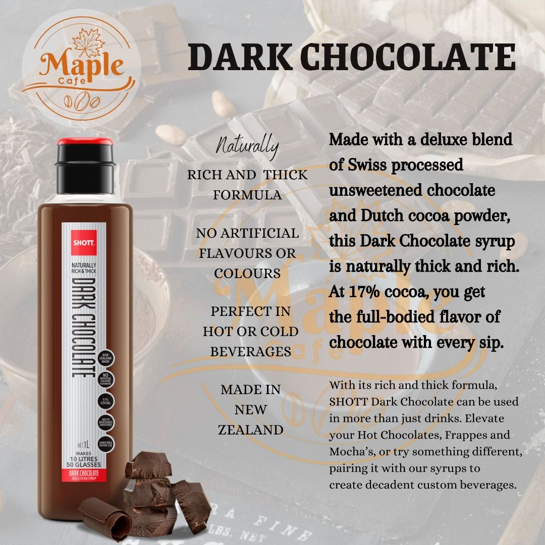 Shott Dark Chocolate Syrup 1 Liter Beverages Flavoring, Food & Drinks ...
