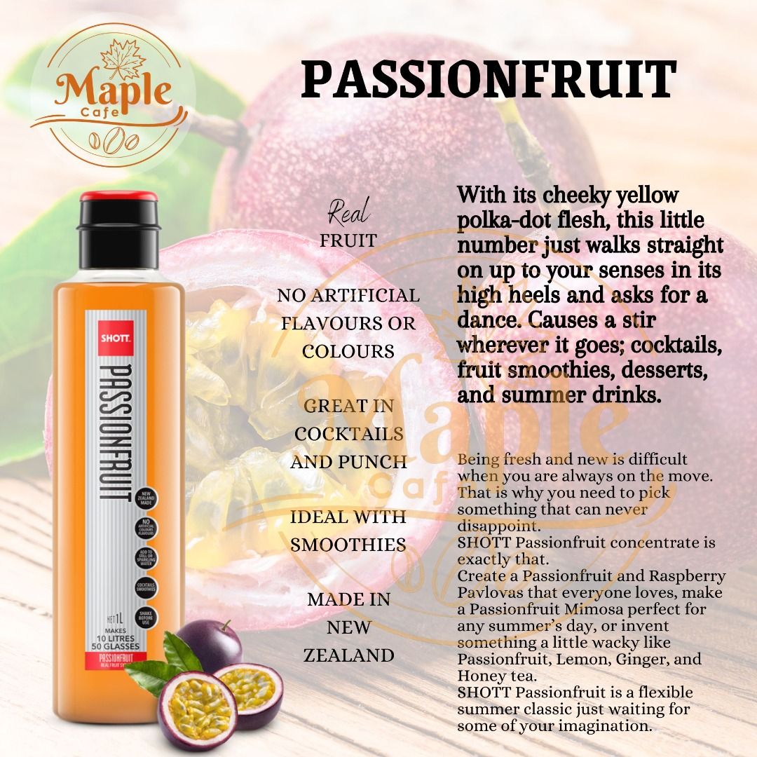 Shott Passionfruit Syrup 1 Liter Beverages Flavoring, Food & Drinks, Beverages on Carousell
