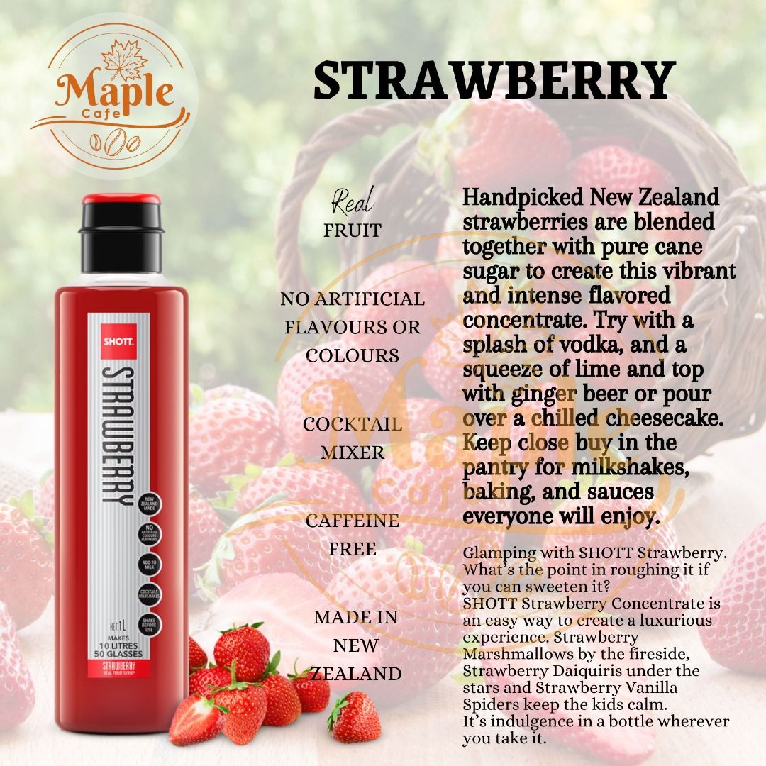 Shott Strawberry Syrup 1 Liter Beverages Flavoring, Food & Drinks ...