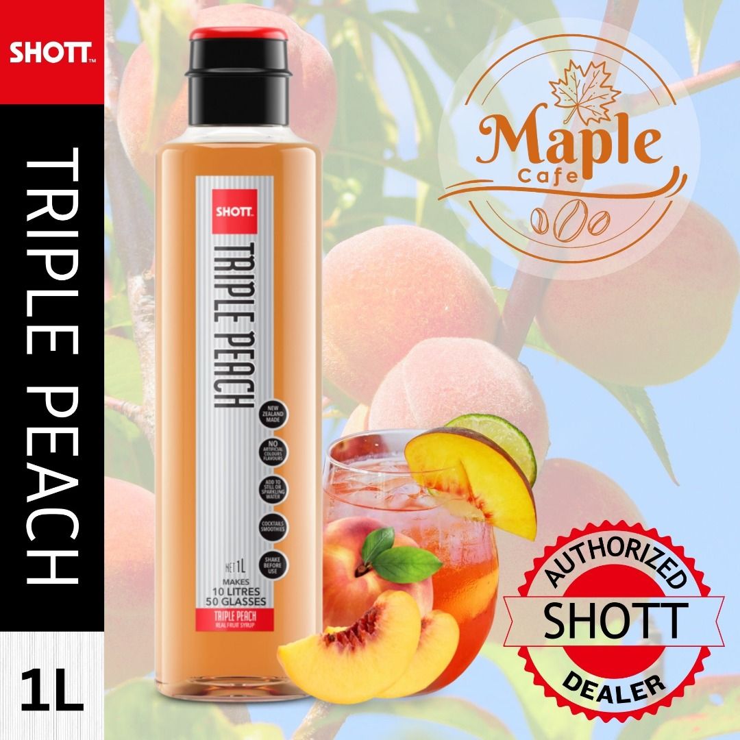 Shott Triple Peach Syrup 1 Liter Beverages Flavoring, Food & Drinks ...