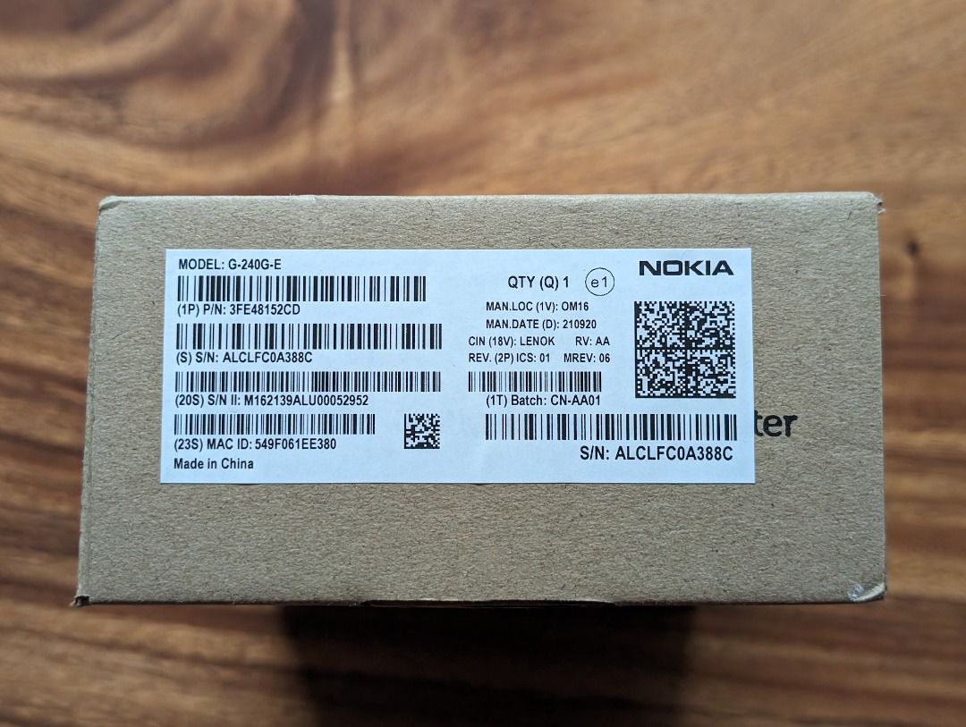 Singtel / Nokia G-240G-E Optical Network Router / ONT, Computers & Tech ...