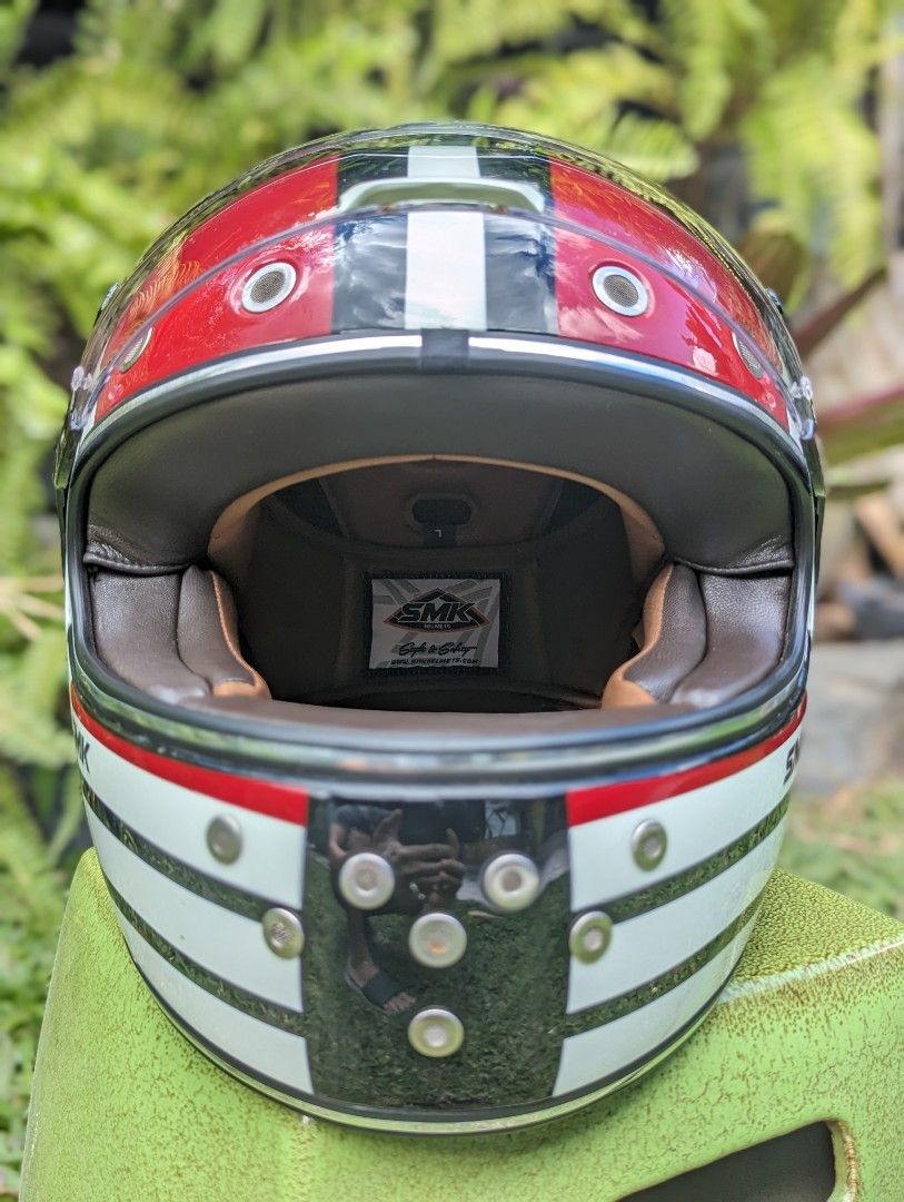 SMK RETRO MOTORCYCLE HELMET, Men's Fashion, Activewear on Carousell