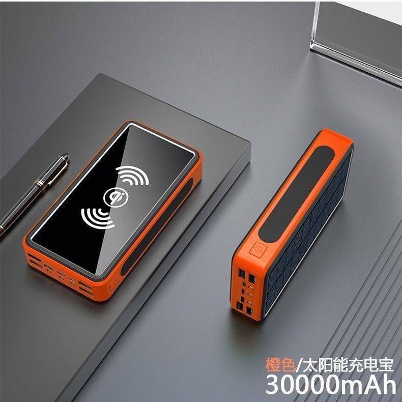 Solar Wireless 30000mAh Portable Power Bank This power bank has solor ...