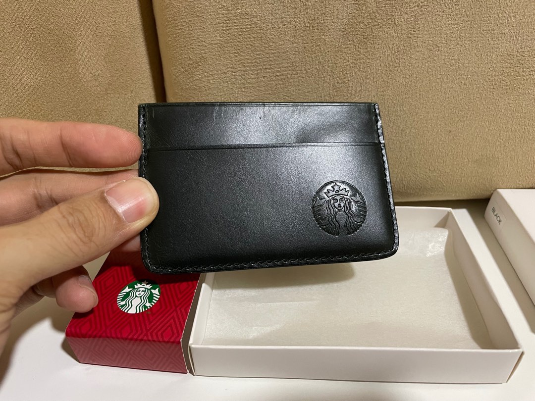 Starbucks Leather Card Holder Black (Brand New), Women's Fashion, Bags ...