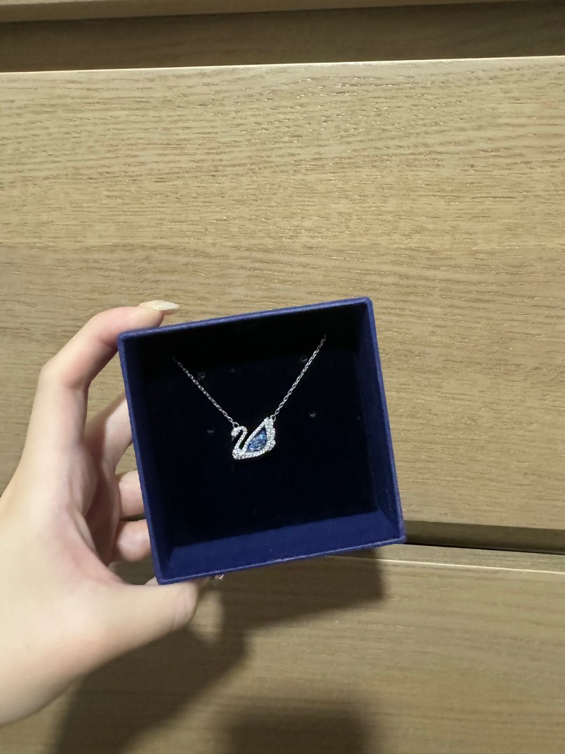 Swarovski Dancing Blue Swan Necklace, Women's Fashion, Jewelry ...