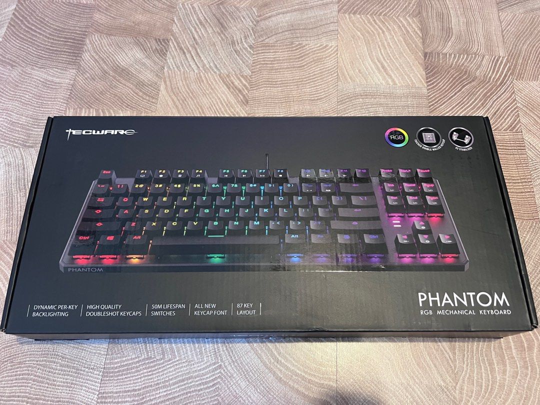 Tecware Phantom 87 RGB Mechanical Keyboard TKL Tenkeyless - 87 Key ...