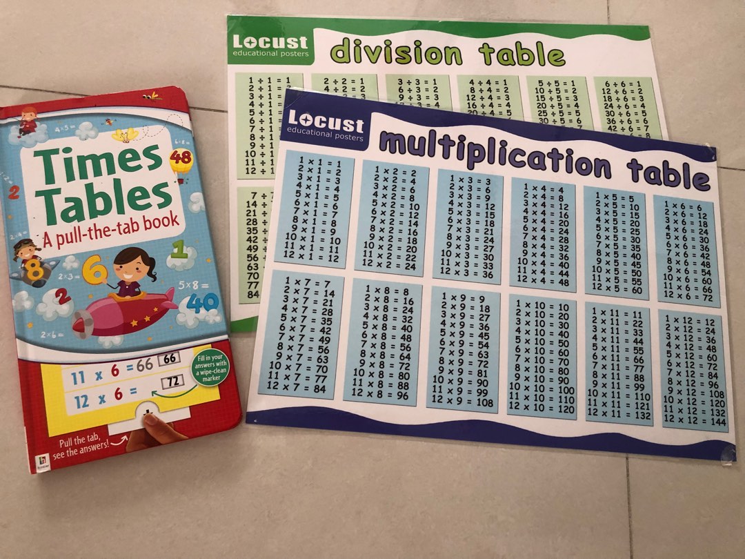 Timetable & division table chart, Everything Else on Carousell