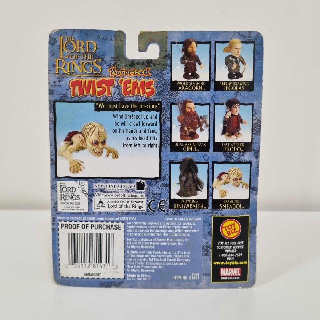 Toy Biz 2004 The Lord of The Rings Crawling Smeagol Gollum Motorized ...