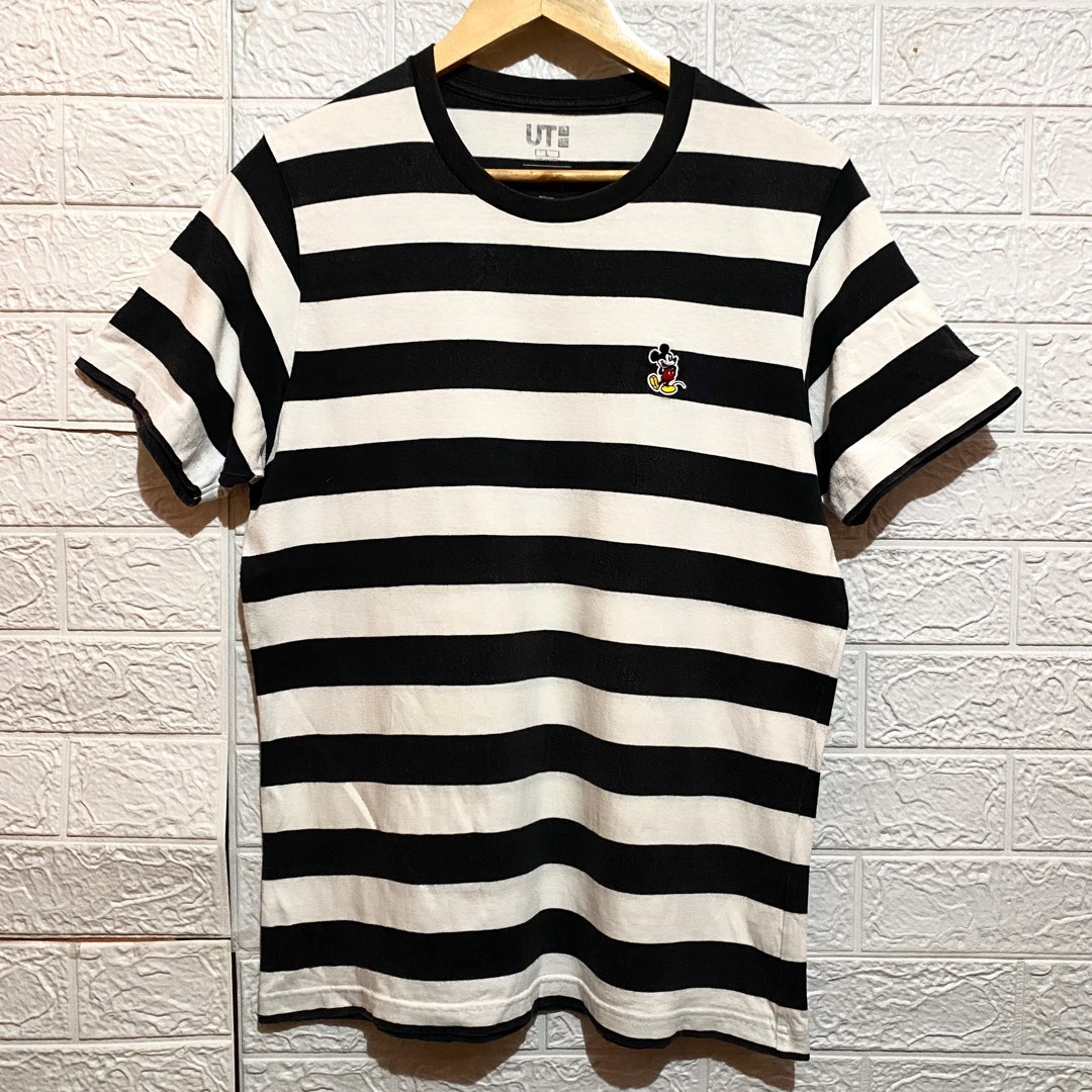 UNIQLO Mickey Mouse Stripe Shirt, Men's Fashion, Tops & Sets, Tshirts & Polo Shirts on Carousell